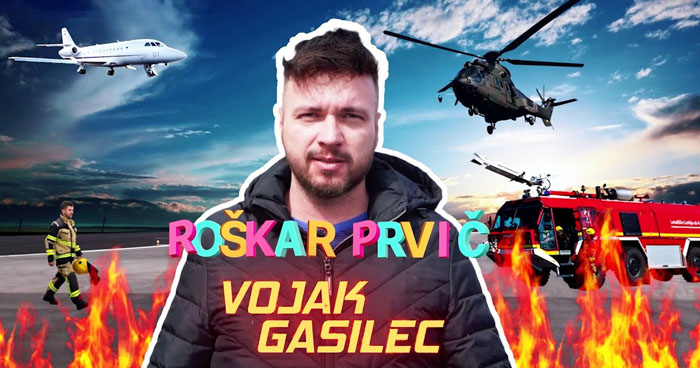 Robert Roškar se prvič preizkusi kot vojak gasilec | Klip.si